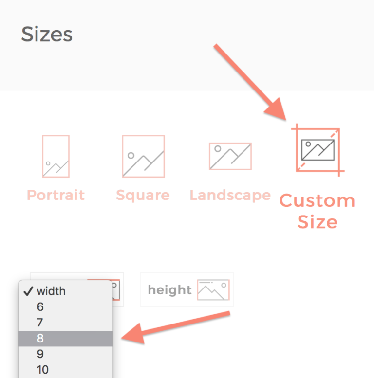Size Options – CanvasHQ